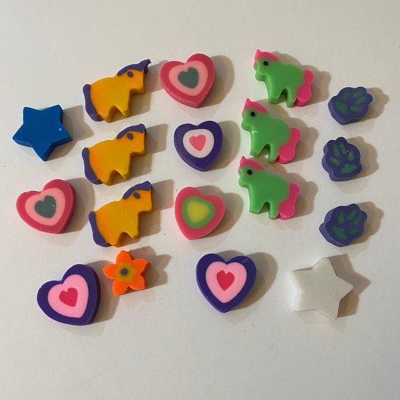 Lisa Frank | Accessories | Vintage Lisa Frank Erasers Set Unicorns Paw Prints Hearts Stars ...